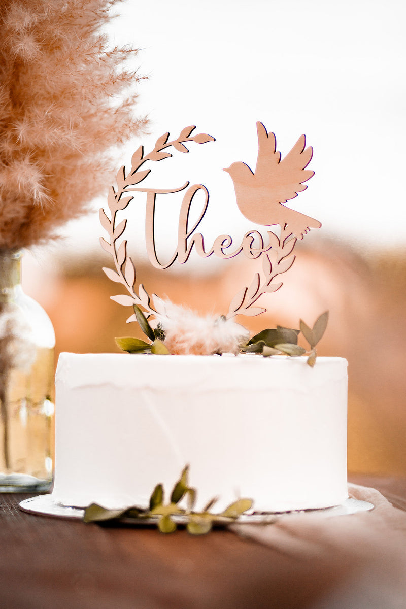 Cake Topper Taube 3/4 Olivenzweig